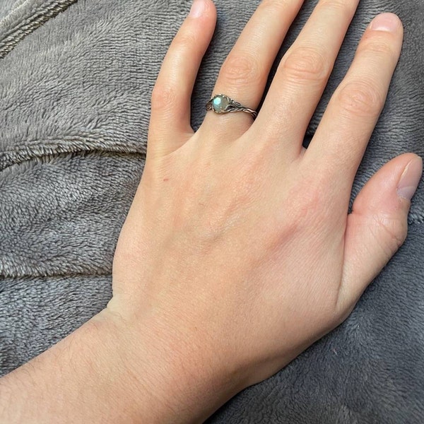 Labradorite Ring “tika” Sterling Silver Twig Engagement Ring, Leaf ...