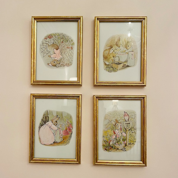 PETER RABBIT Pink Nursery Wall Art for Girls, Peter Rabbit Prints ...