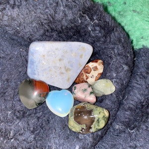 White Aventurine Tumble Lepidolite With Mica Tumbled Stone | Etsy