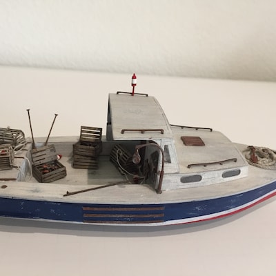 HO 1:87 Scale 56' Fishing Boat Kit, Waterline Hull for Model Railroad ...