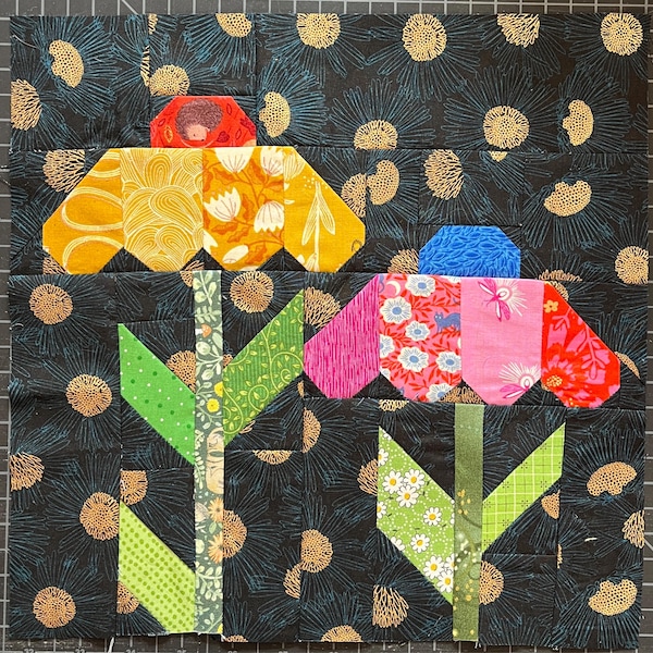 Cone Flowers Quilt Block Pattern PDF Spring Echinacea Flower ...