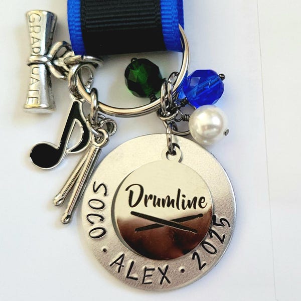 Personalized Marching Band Color Guard Senior Charm Keychain Gift, Band ...