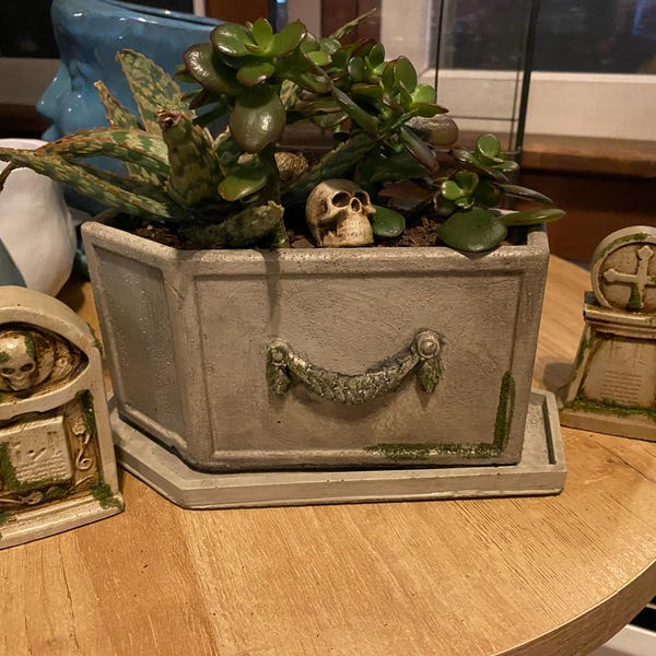 Coffin Planter Pot With Drainage, Indoor or Outdoor - Etsy
