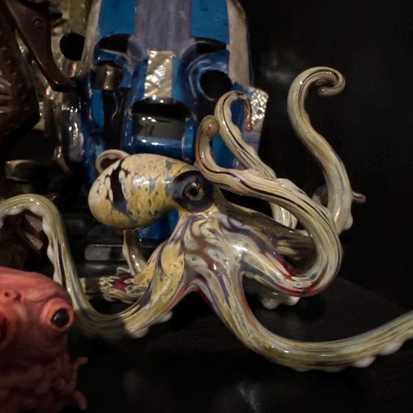 1.8 Vortex Marble Clown Fish Dichroic Glass Orb Ocean Wave Air Trap ...