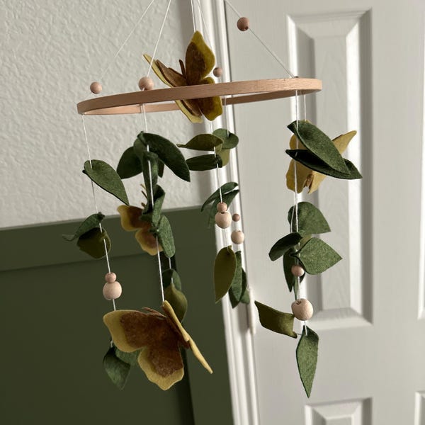 Butterfly Baby Mobile, Monarch Butterfly Crib Mobile, Forest Style ...