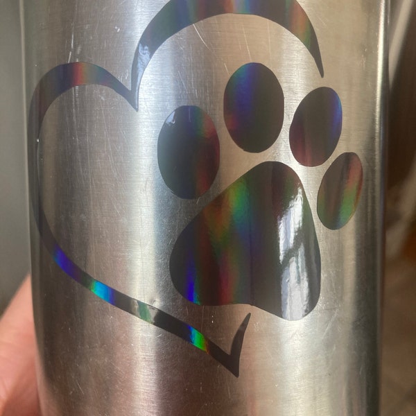 Paw Print Sticker, Heart Paw Decal, Paw Print Car Window Decal, Paw ...