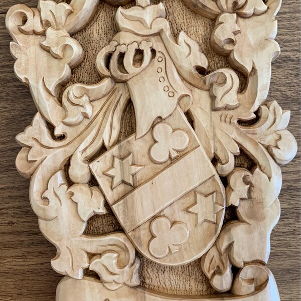 Custom Family Crest Coat of Arms Personalized Family Shield Wooden ...