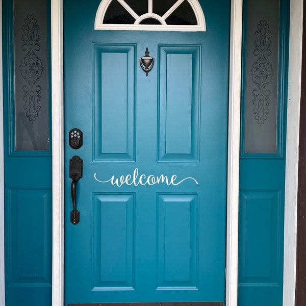 Front Door Welcome Decal, Cute Welcome Sticker Greeting for Home, House ...