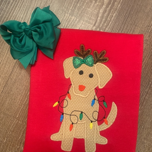 Christmas Dog Applique - Christmas Dog ZZ Applique Design - Dog ...
