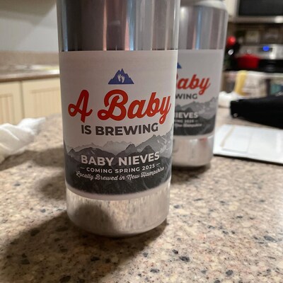 Baby Announcement Beer Label With Optional Carrier A Baby is Brewing ...