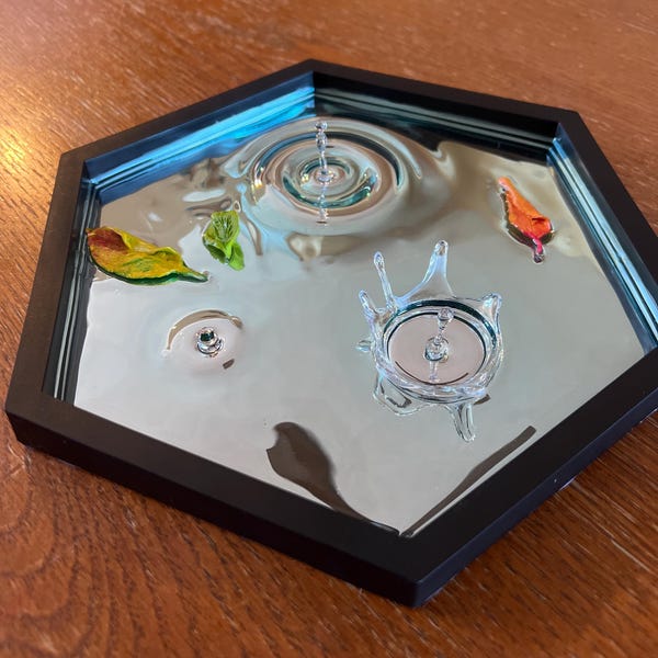 Square Resin Mirrors “framed Water” With Koi Fish - Etsy