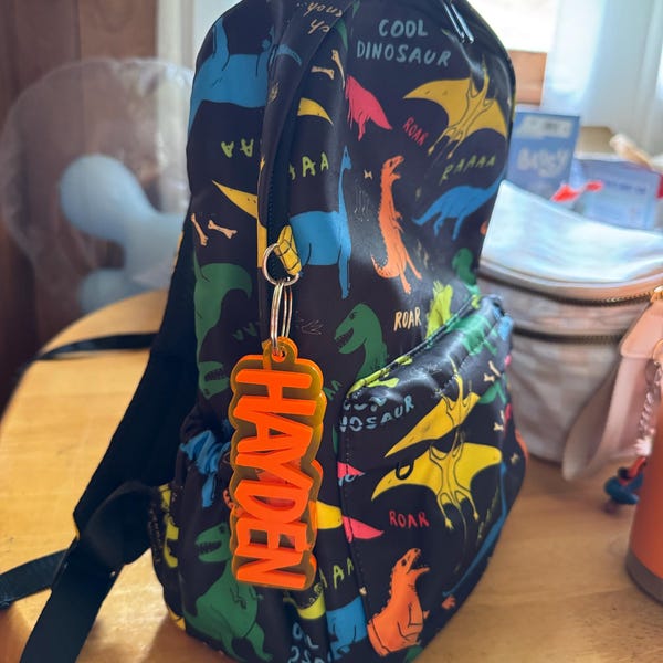 Personalized Keychain/ Acrylic Keychain / Diaper Bag Tag/ Lunch Box Tag ...