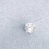 Invisible Solitaire Necklace (4 Prongs) in 6mm or 8mm Austrian Crystal ...