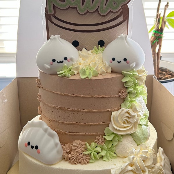 Dumpling Cake Topper, Dim Sum Party, Bao Cake Topper, Little Dumpling ...