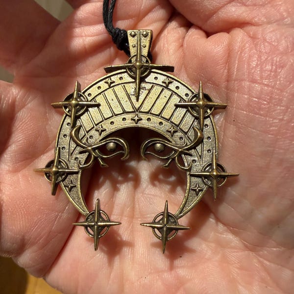 Brass Pendant Fantasy Selune Symbol - Etsy