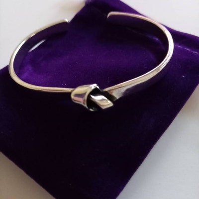 Silver Adjustable Bangle Bracelet With Crystals, Silver Bangle ...