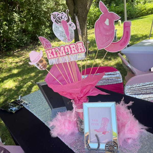 Disco Cowgirl Personalized Cake Topper Pink Cowgirl Birthday Party ...