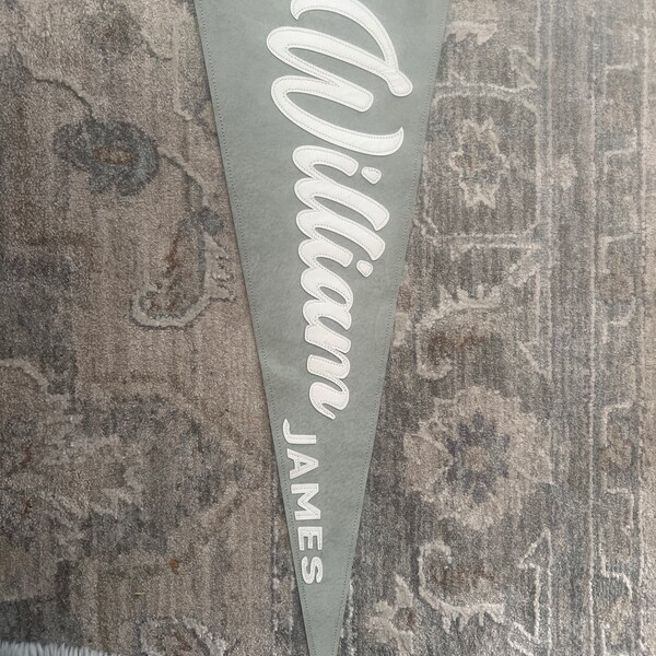 Two Line Large Custom Suede and Leather Pennant Flag Banner ...