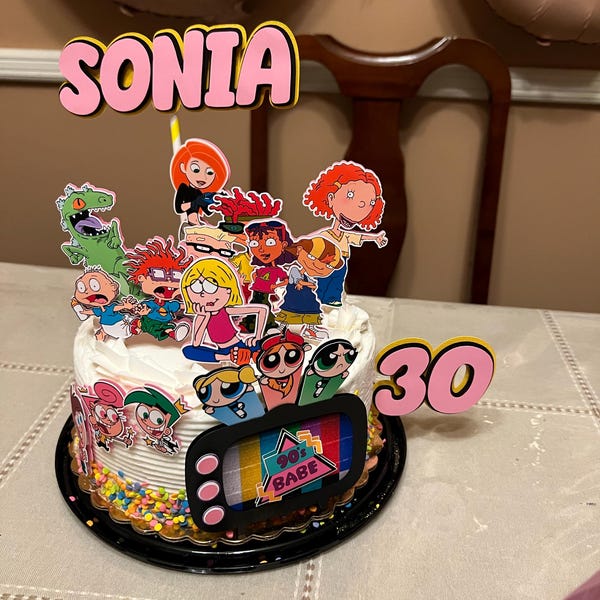 90s Cartoon Cake Topper - Rugrats, Lizzie Mcguire, as Told by Ginger ...