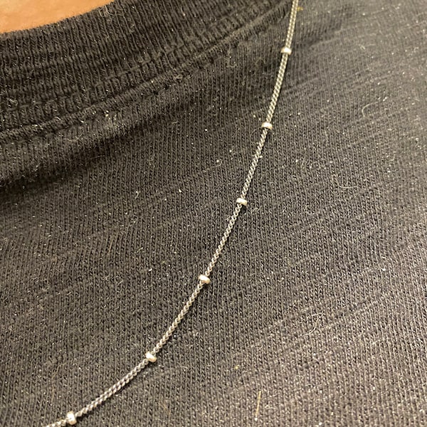 Sterling Silver Bead Ball Chain, 2.1mm, 2.4mm, 3.2mm, Dog Tag Chain ...