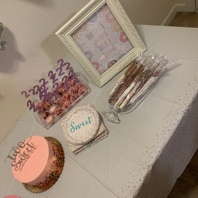 Two is Sweet Take A Treat Table Sign Donut 2nd Birthday Party Sign ...