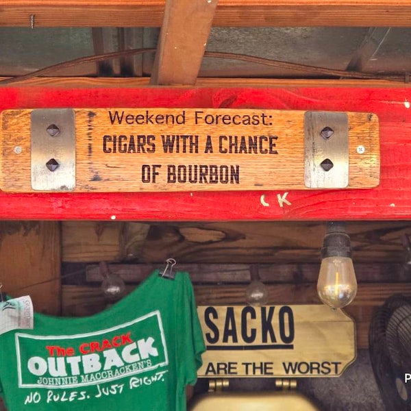 Whiskey Barrel Signs Made From Full Length Barrel Staves & Barrel Hoops ...