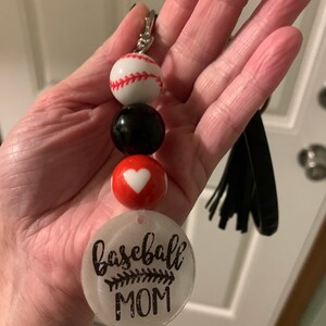Softball Mom Beaded Keychain Mom Keychain Softball Mom | Etsy