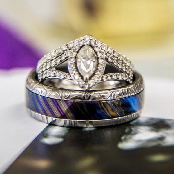 LIMITED Edition***solid Black Timascus, Zrti Ring 8mm Mens Timascus ...