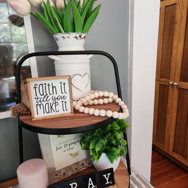 Faith Black & White Tiered Tray Decor, Christian / Religious F19 - Etsy