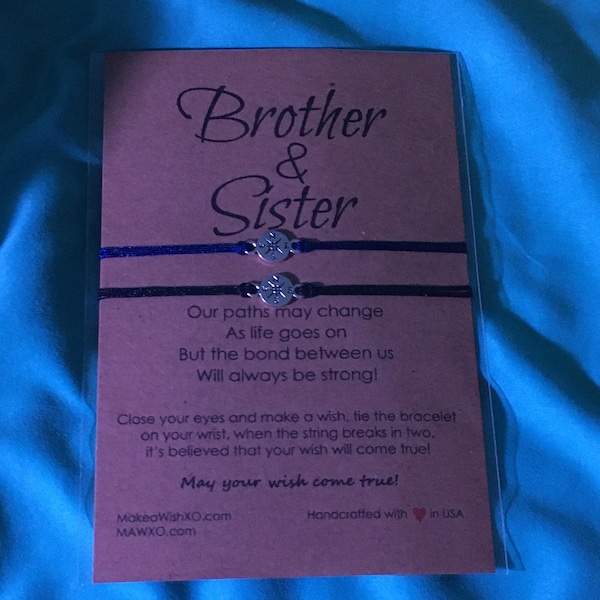 Brother Sister Gift Matching Friendship Bracelet Personalized Gift ...
