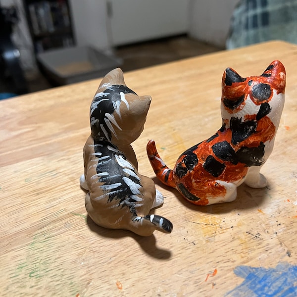 Ready to Paint Ceramic Cat Figurine, Paint It Yourself Stretching Cat ...