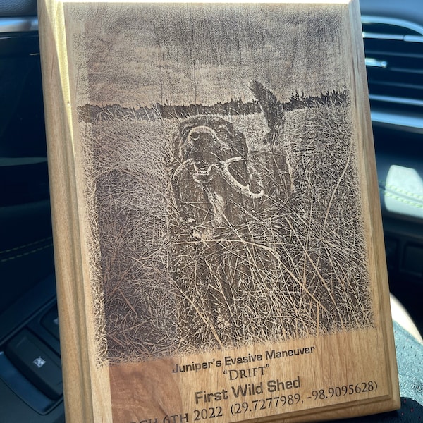 Personalized Laser Engraved Hunting Photo on Red Alder Wood Plaque - Etsy
