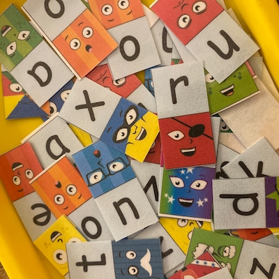 Alphablocks Face Stickers A-Z for 2cm Mathlinkcube/blocks A4 Stickers ...