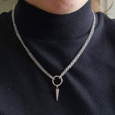 Barbed Wire Look Chainmail Bracelet With O Ring Stainless Steel Grunge ...