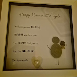 Retirement Gift, Good Luck Present, Pebble Art Picture Framed Poem ...