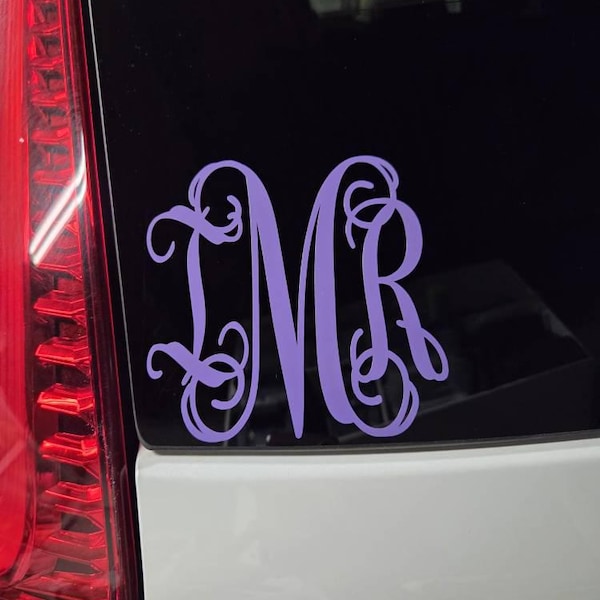 Monogram Car Decal | Monogram Decal | Car Decal | Car Monogram Decal ...
