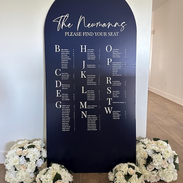 Arch Seating Chart Large Wedding Seating Chart Arched Panel With Easel ...