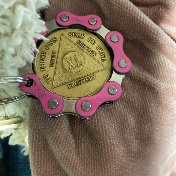 Display Your AA Chip Keychain Crafted Bicycle Chain Alcoholics ...