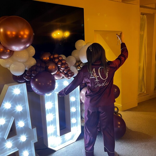 Personalised Satin Pyjamas 30th Birthday ,18th 21st Birthday Pajamas ...