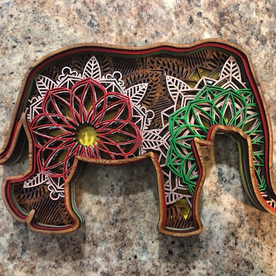 Elephant Multilayer Project for Laser Cutting. Digital Layer - Etsy