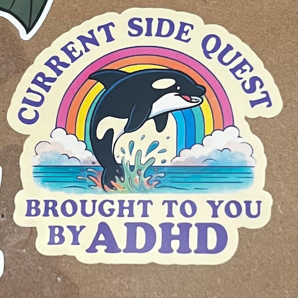 Side Quest ADHD Sticker, ADHD Sticker, Mental Health Sticker ...