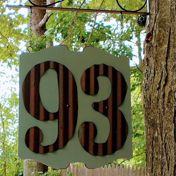 12 Inch Corrugated Tin Numbers / Rusty Tin Numbers / Corrugated Tin ...