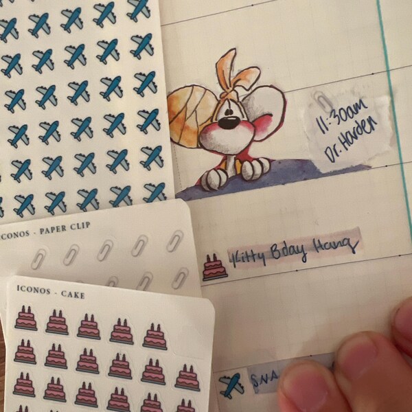 Mini Icons Stickers Sheet | Transparent Stickers | Planner Stickers ...