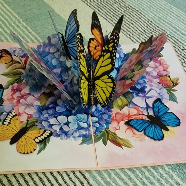 Blue Butterfly 3d Pop up Card - Etsy