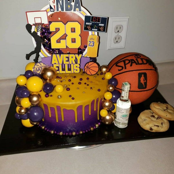 Basketball Shaker Cake Topper, Basketball Birthday Party, Sports Cake ...