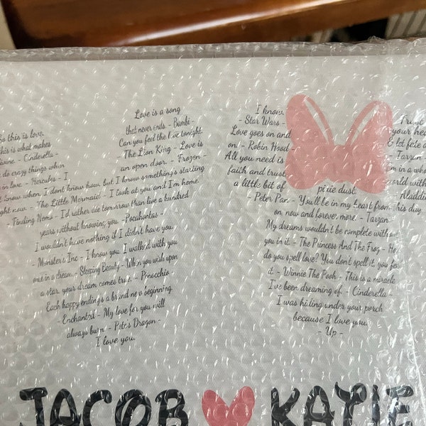 Disney Themed Wedding Gift, Magical Poem, Personalized Custom Canvas ...