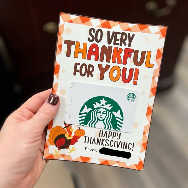 Thanksgiving Gift Card Printable, so Very Thankful Printable Card, 5x7 ...