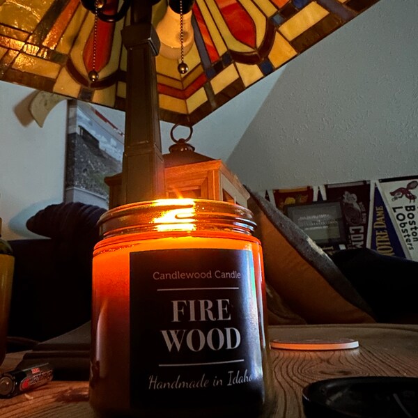 FIREWOOD Crackling Wood Burning Fireplace Soy Wax Candle Best Seller ...