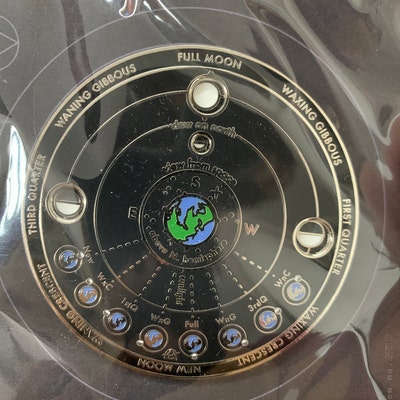 Lunar Phases Enamel Pin Moon Chart Spinner / Spinning Pin Space ...