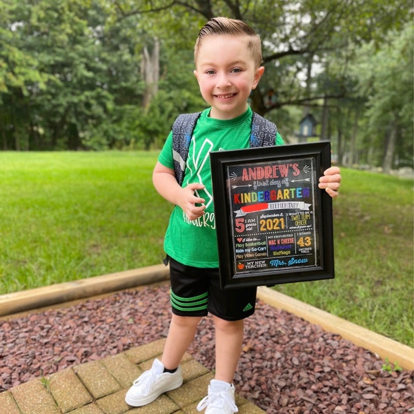 Chalkboard Back to School Sign, First Day or Last Day, Editable and ...